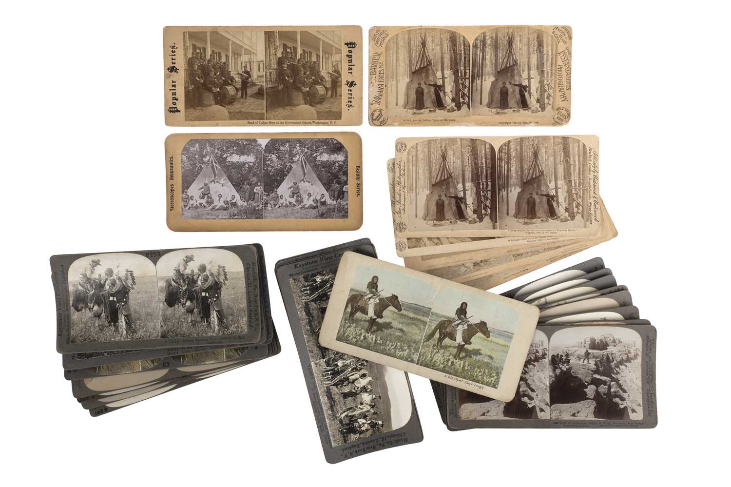 Lot 99 - Collection of 38 Stereo Cards of Native