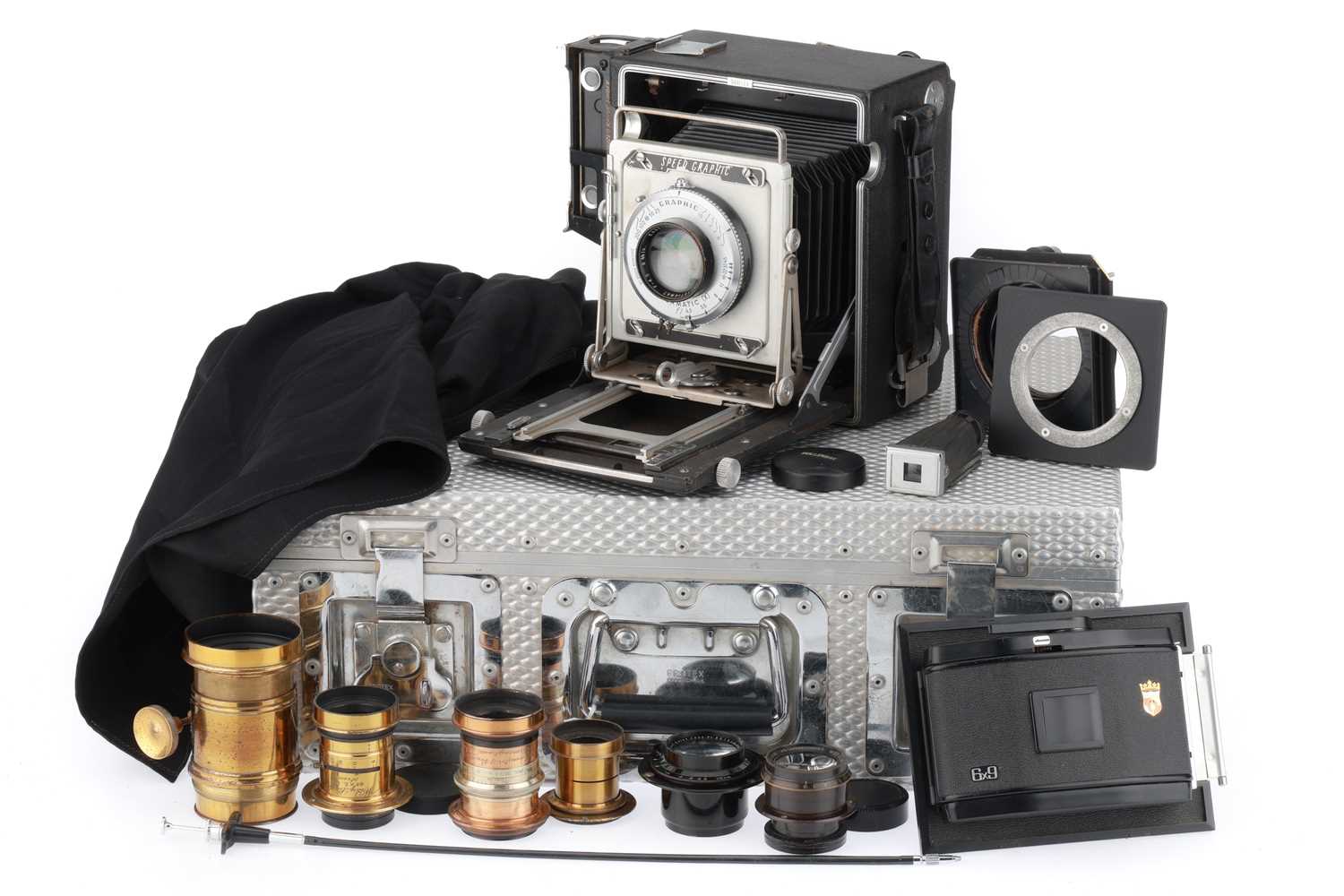 Lot 212 - A Graflex Speed Graphic Press Camera Outfit,