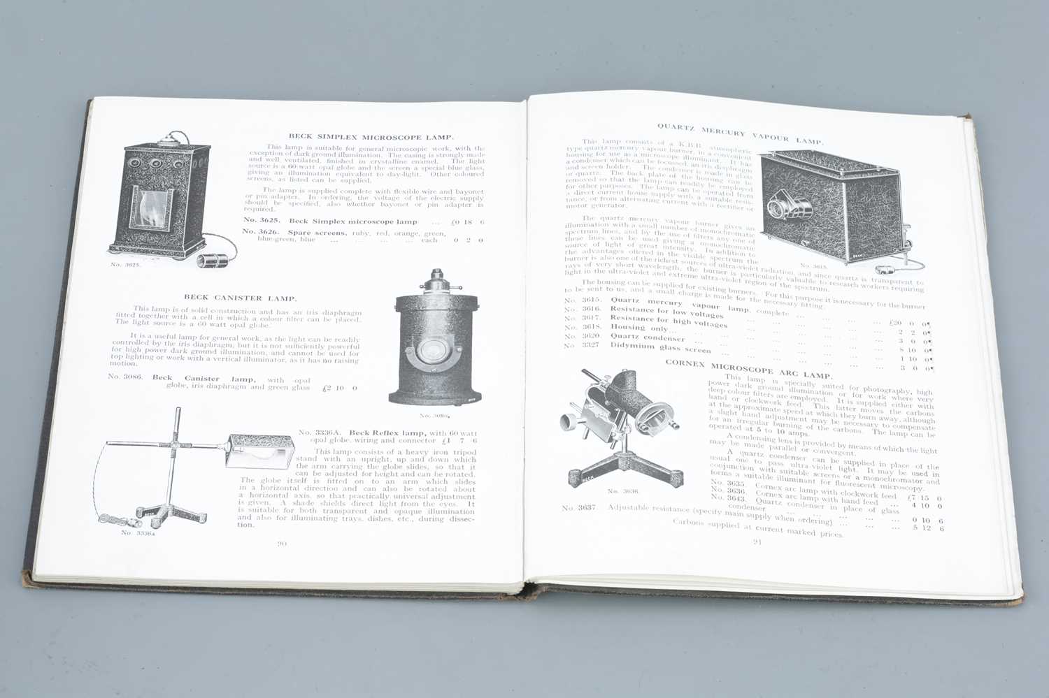 Lot 18 - Collection of Beck Microscope Catalogues,