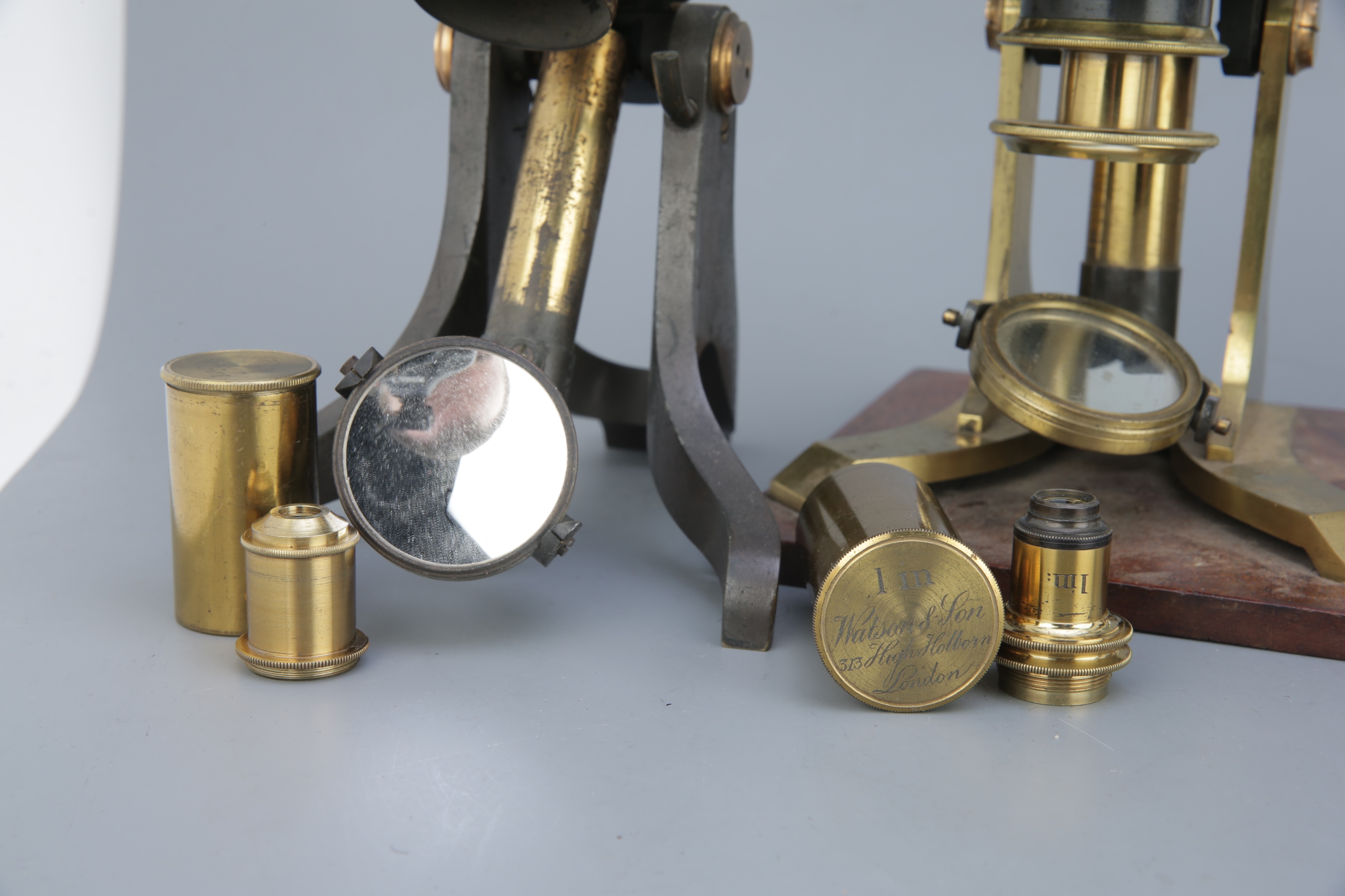 Lot 30 - Collection of 3 Brass Microscope