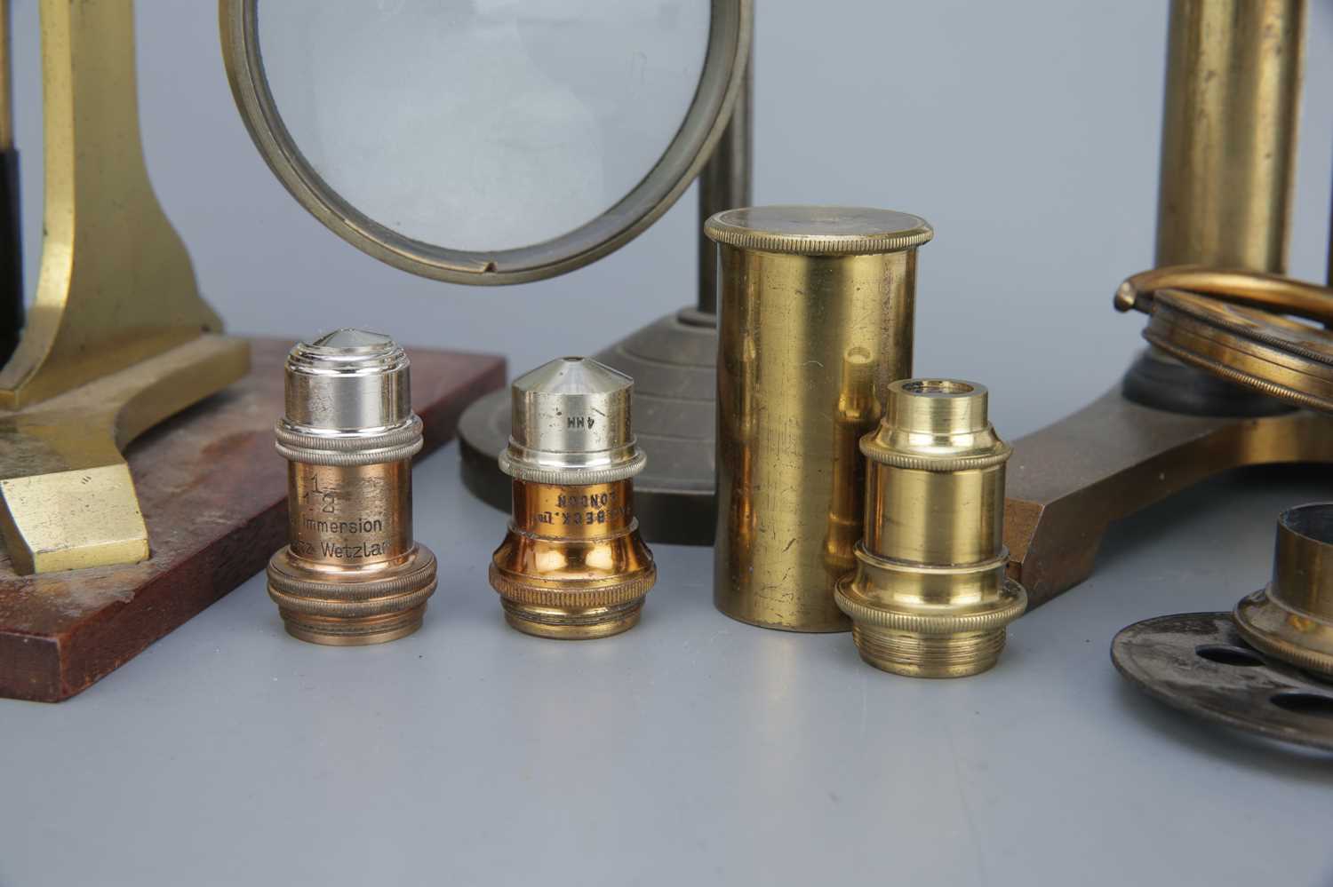 Lot 30 - Collection of 3 Brass Microscope