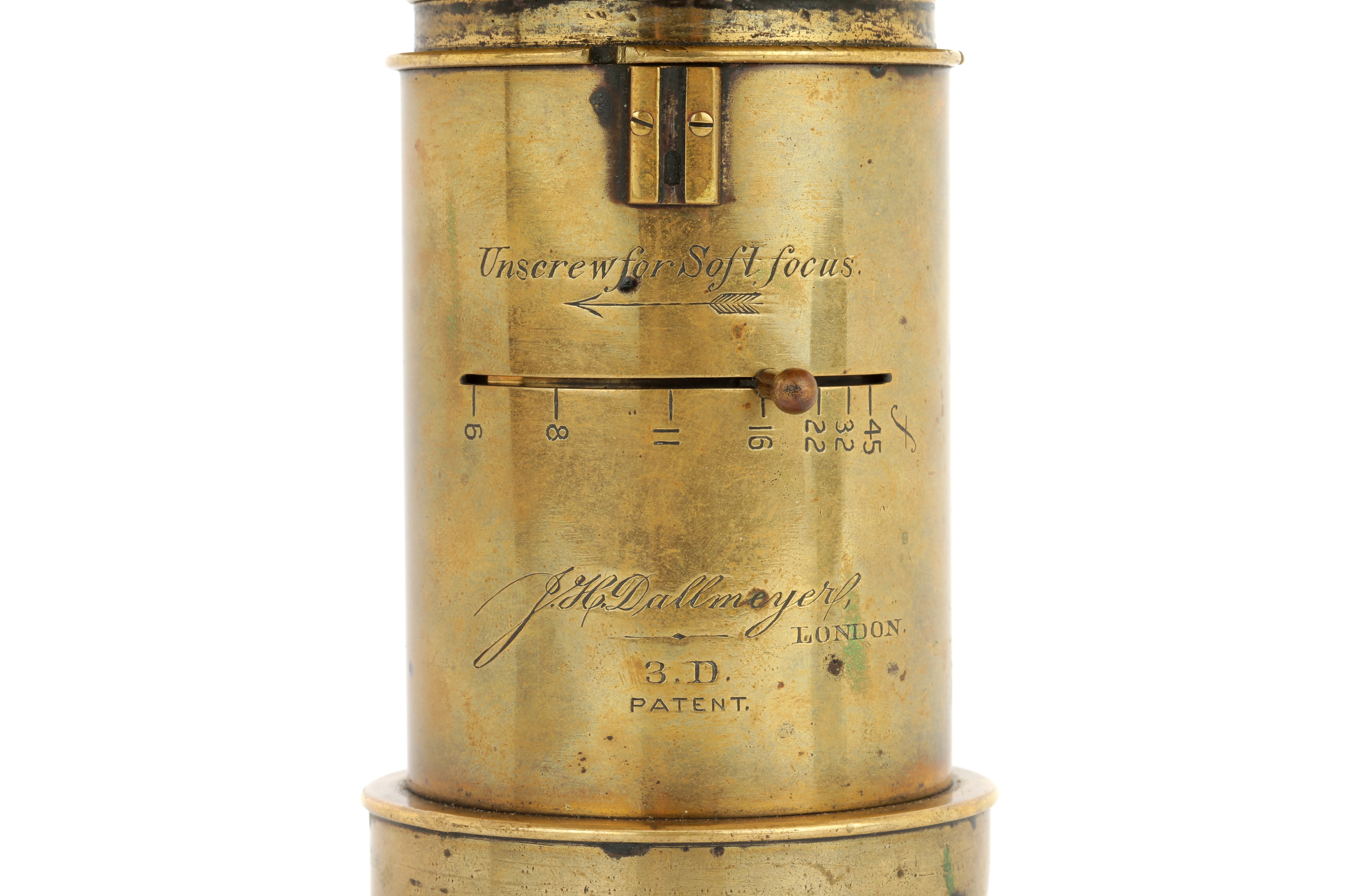 Lot 316 - A J. H. Dallmeyer 3D f/6 Soft Focus Brass