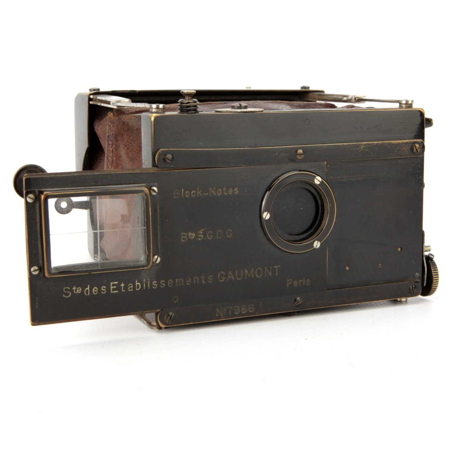 Lot 464 - A Gaumont Block Notes Folding Strut Camera,