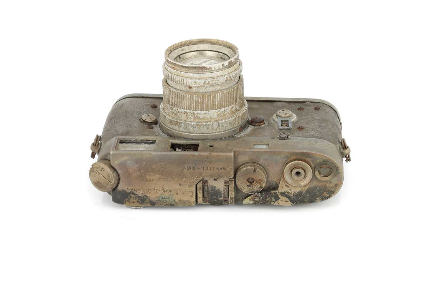 Lot 36 - A Fire Damaged Leica M4 Rangefinder Camera,