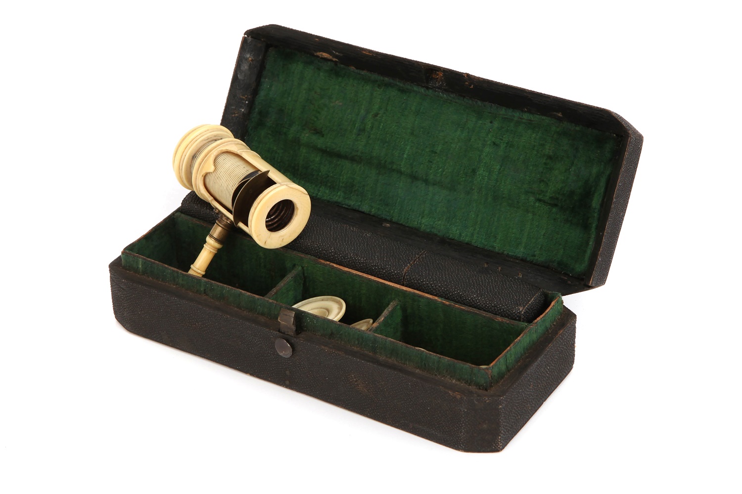 Lot 10 - An Ivory Wilson Screwbarrel Microscope,