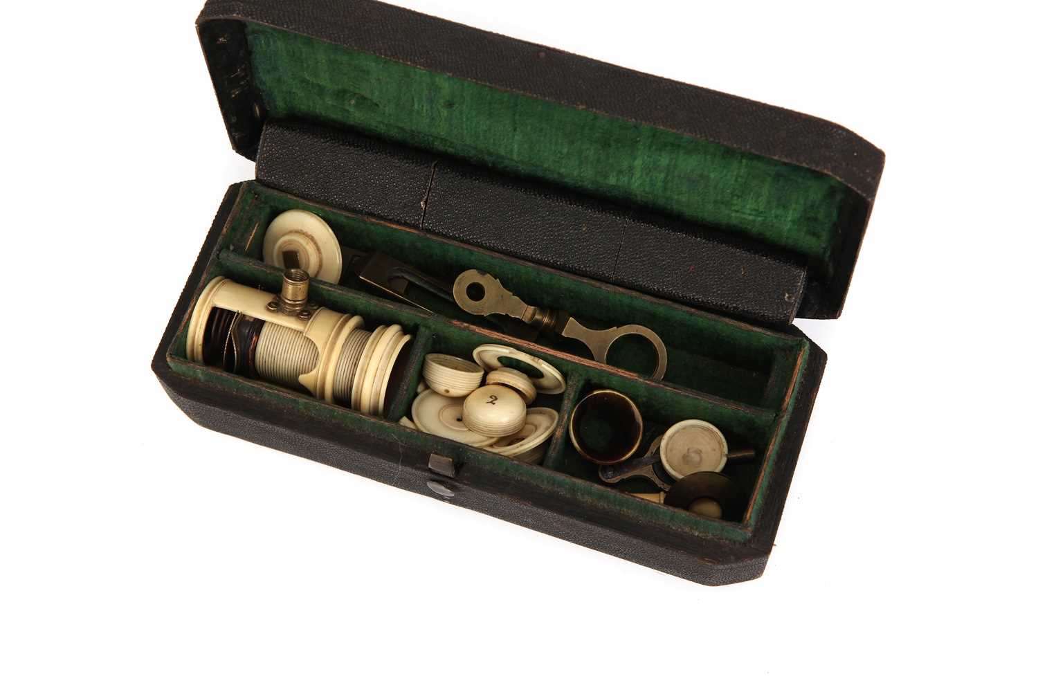 Lot 10 - An Ivory Wilson Screwbarrel Microscope,