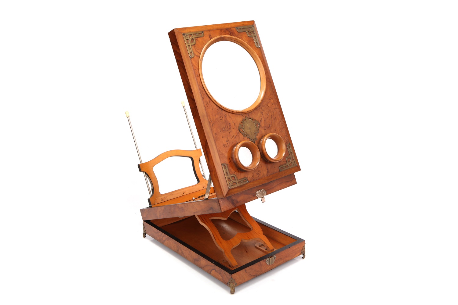 Lot 217 - A Burr Walnut Stereo Graphoscope,