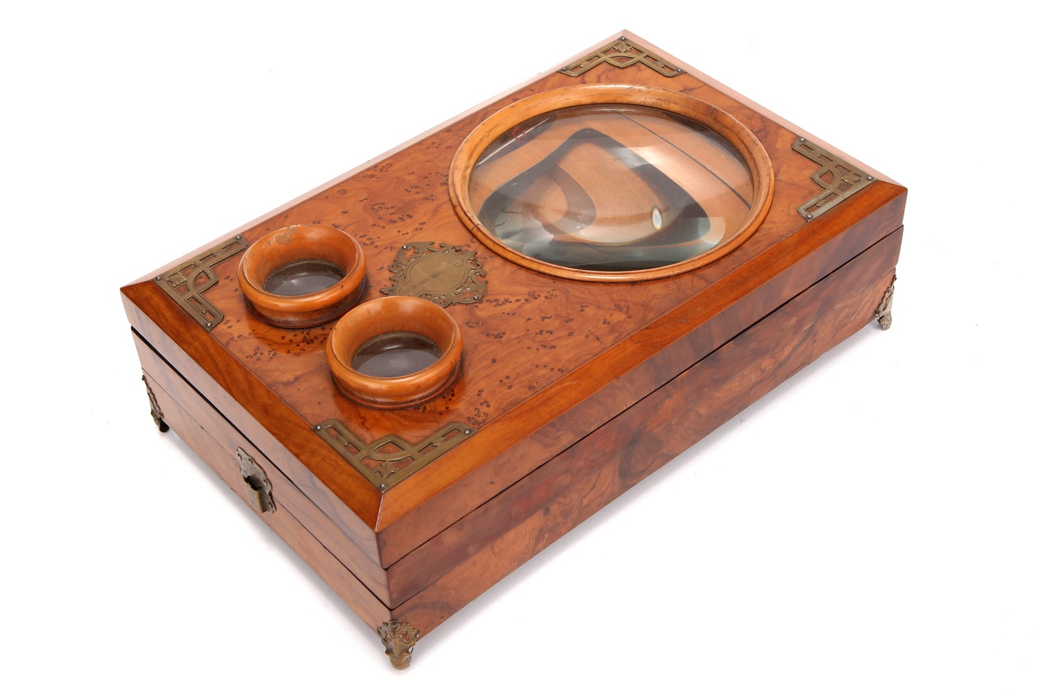 Lot 217 - A Burr Walnut Stereo Graphoscope,