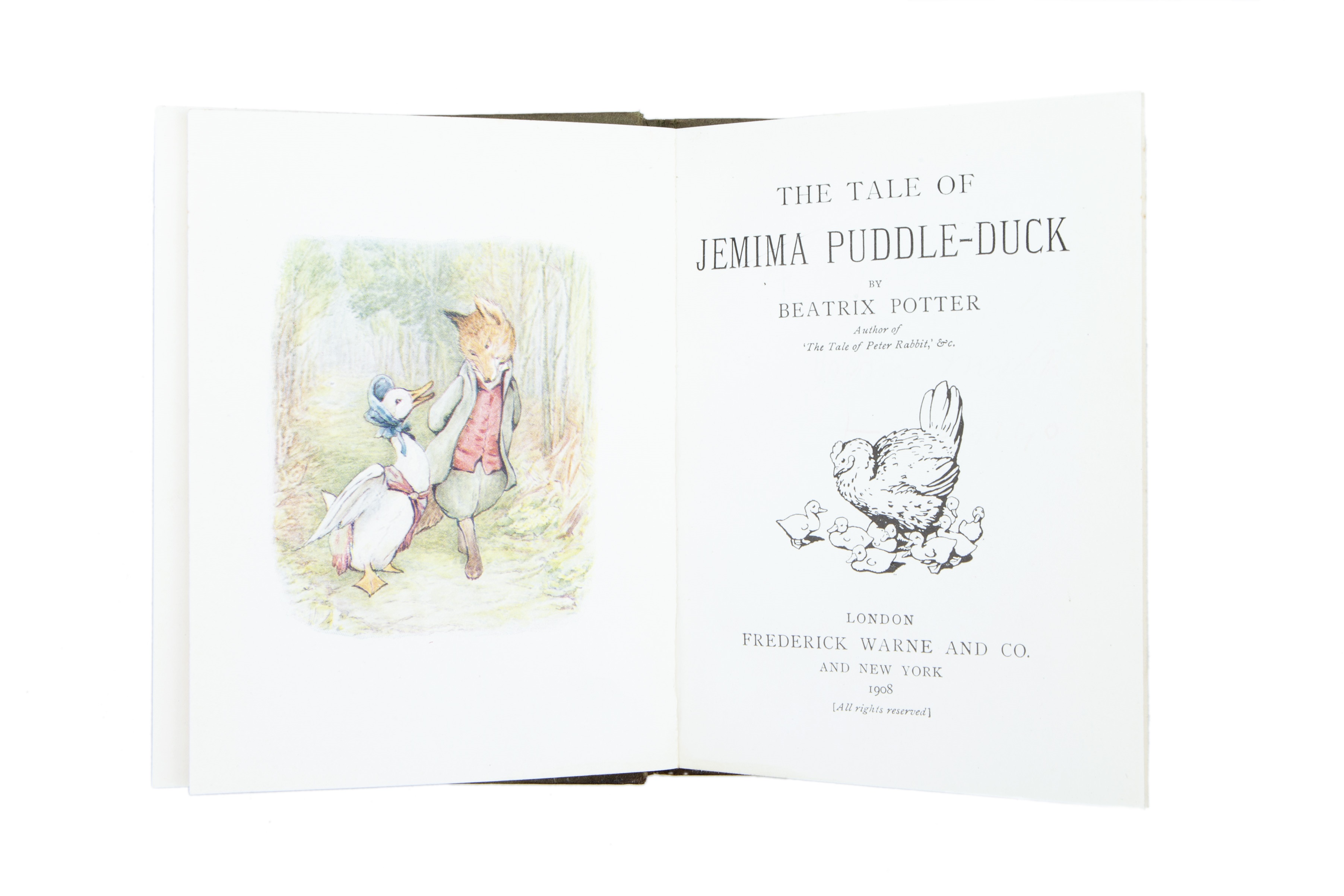 Lot 5 - Potter (Beatrix). The Tale of Jemima Puddle
