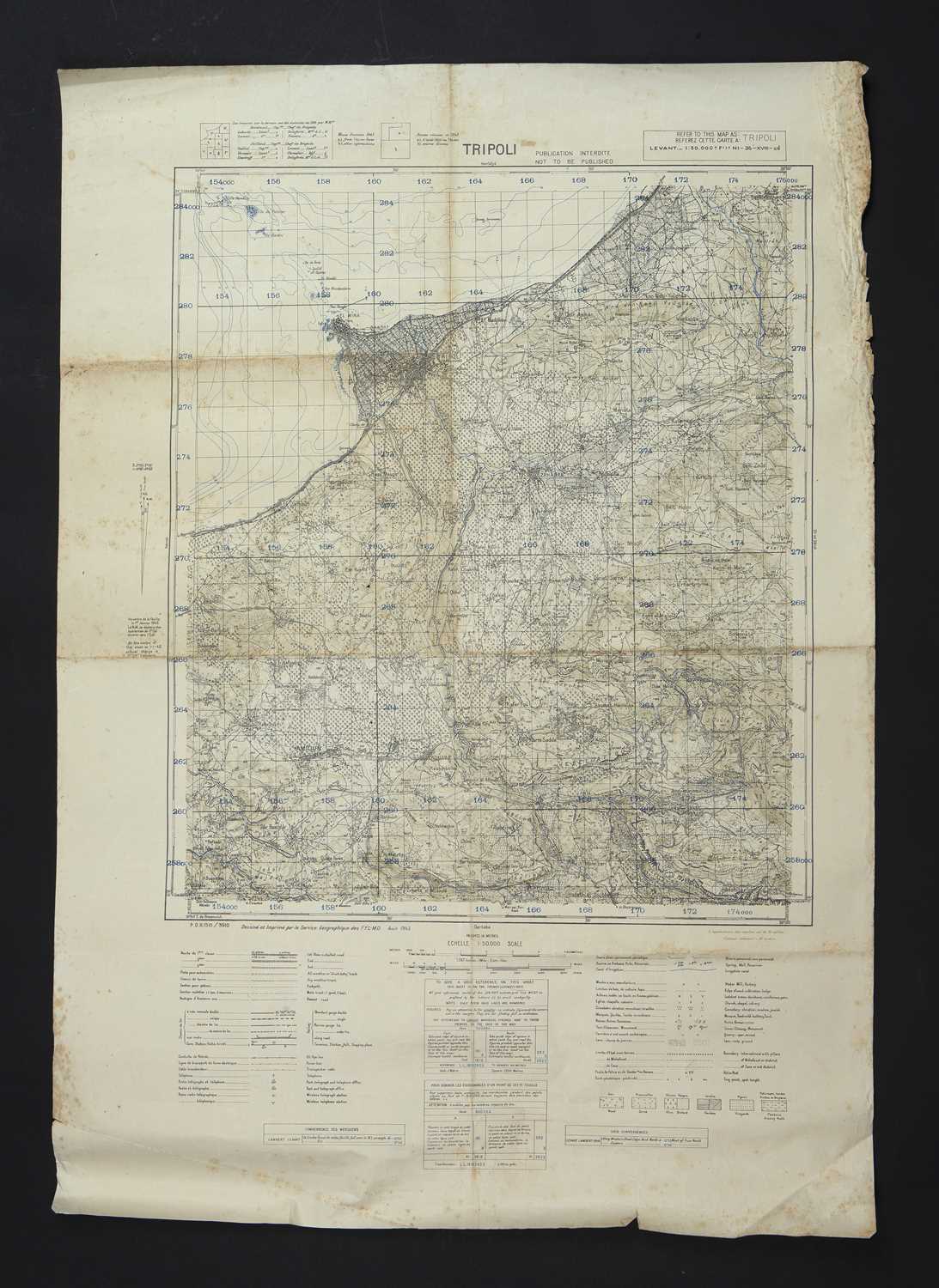 Lot 65 - Two Anglo-French WWII Military Maps of Libya,